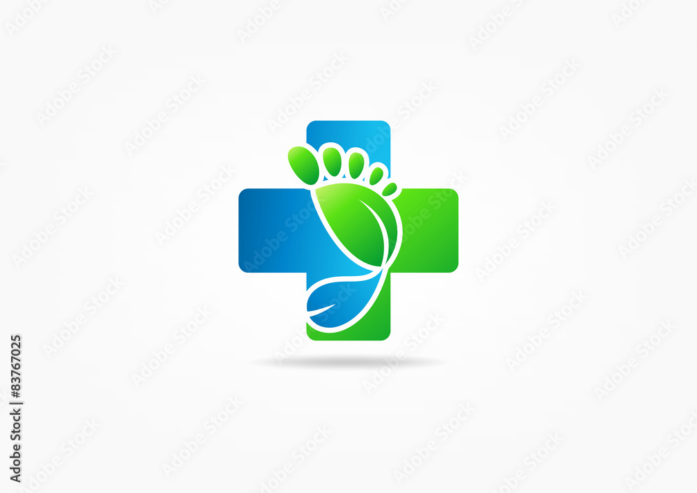 cross medic foot symbol vector, Podiatry concept design Stock Vector ...