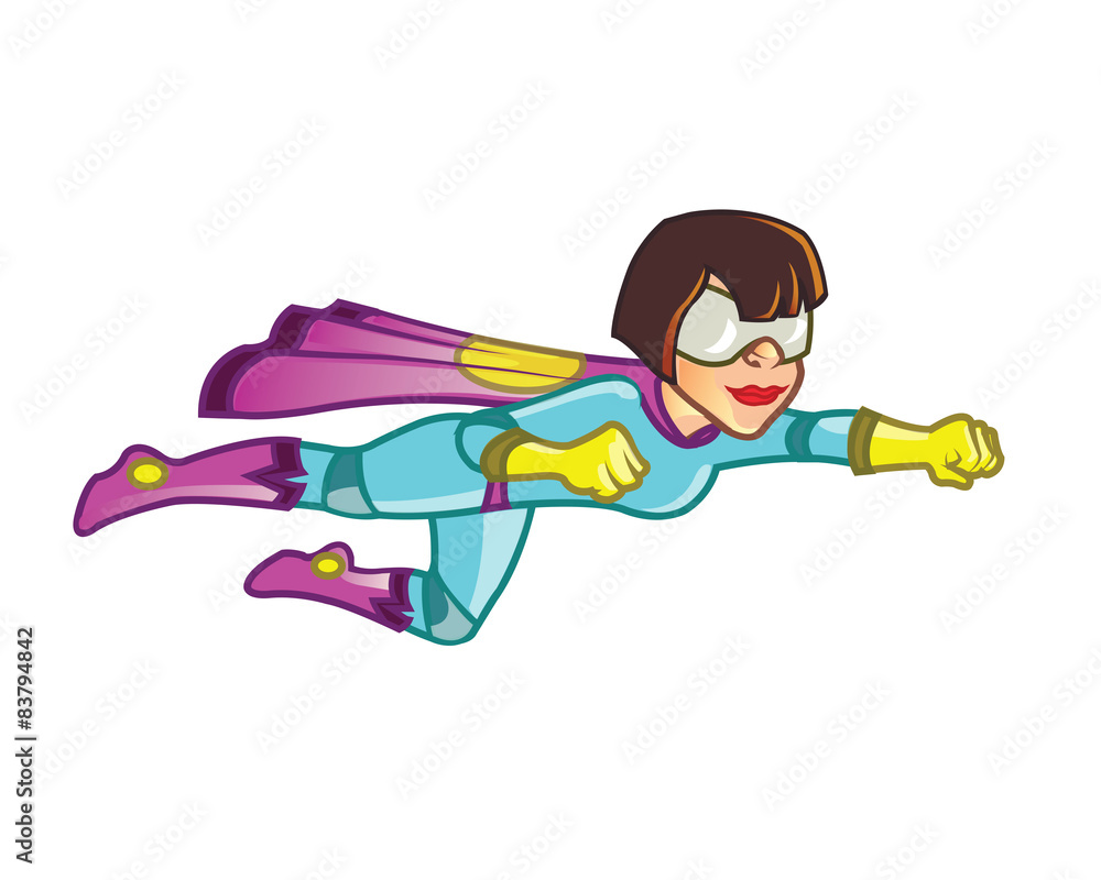 Girl Superhero Flying Clipart