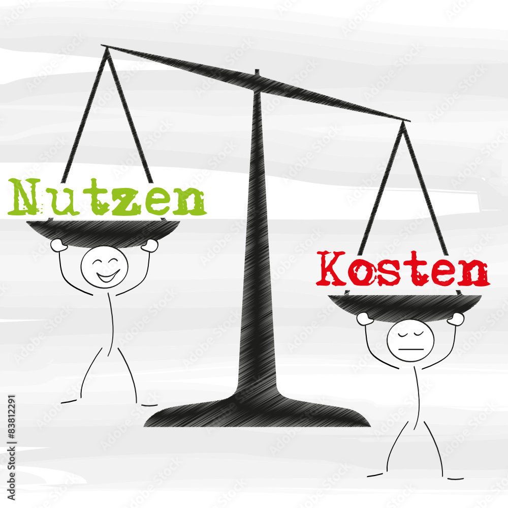 kosten und nutzen Stock-Vektorgrafik | Adobe Stock