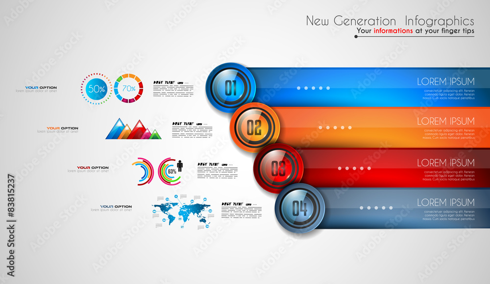 Infographics modern template to classify data and informations Stock ...
