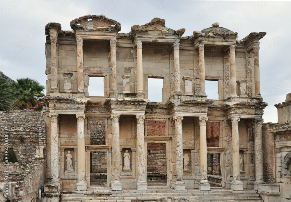 The celebrated Celsus library at Ephesus Stock Photo | Adobe Stock