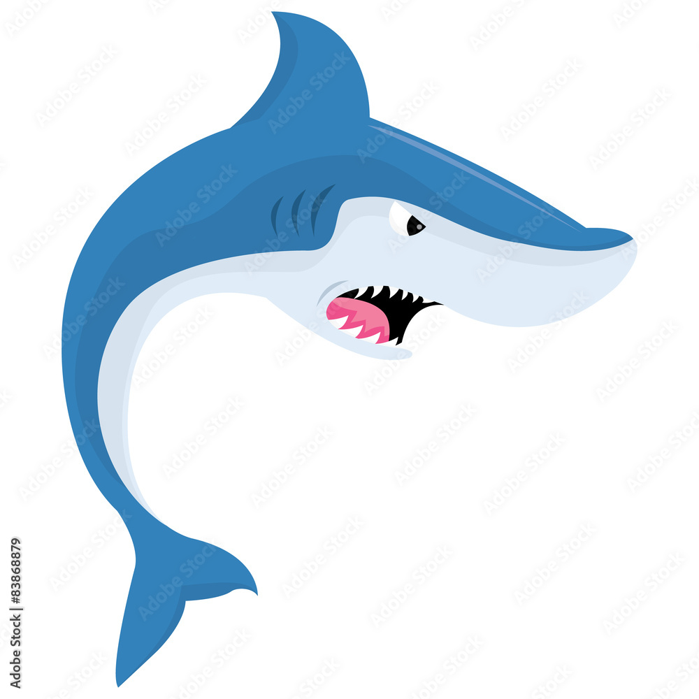 Cartoon Mean Shark Stock Vector | Adobe Stock