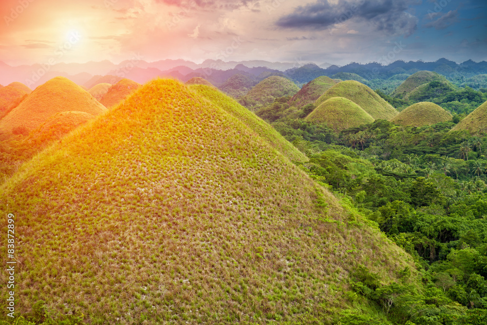 Beautiful Chocolate Hills in Bohol, Philippines Stock Photo | Adobe Stock