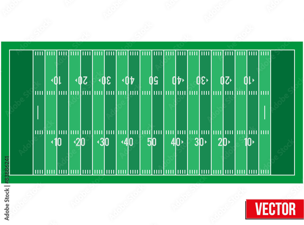 Sample football field in a simple outline. Stock Vector | Adobe Stock
