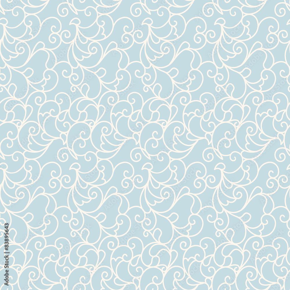 Vector seamless pattern background with scroll ornament. Stock Vector ...