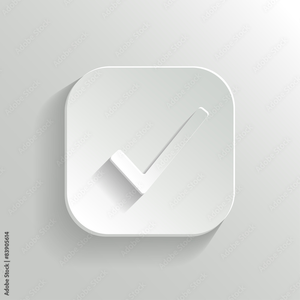 Check mark icon - vector white app button Stock Vector | Adobe Stock