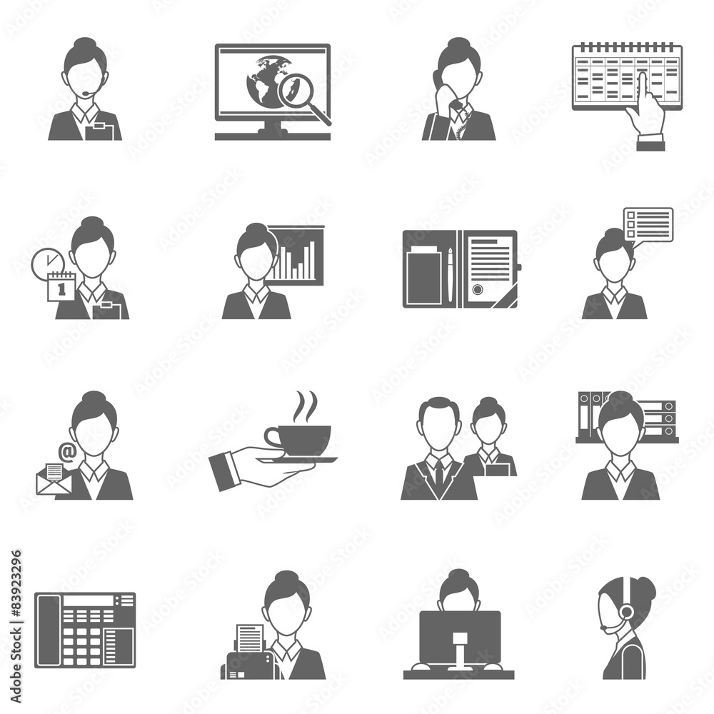 Personal Assistant Icons Stock Vector | Adobe Stock