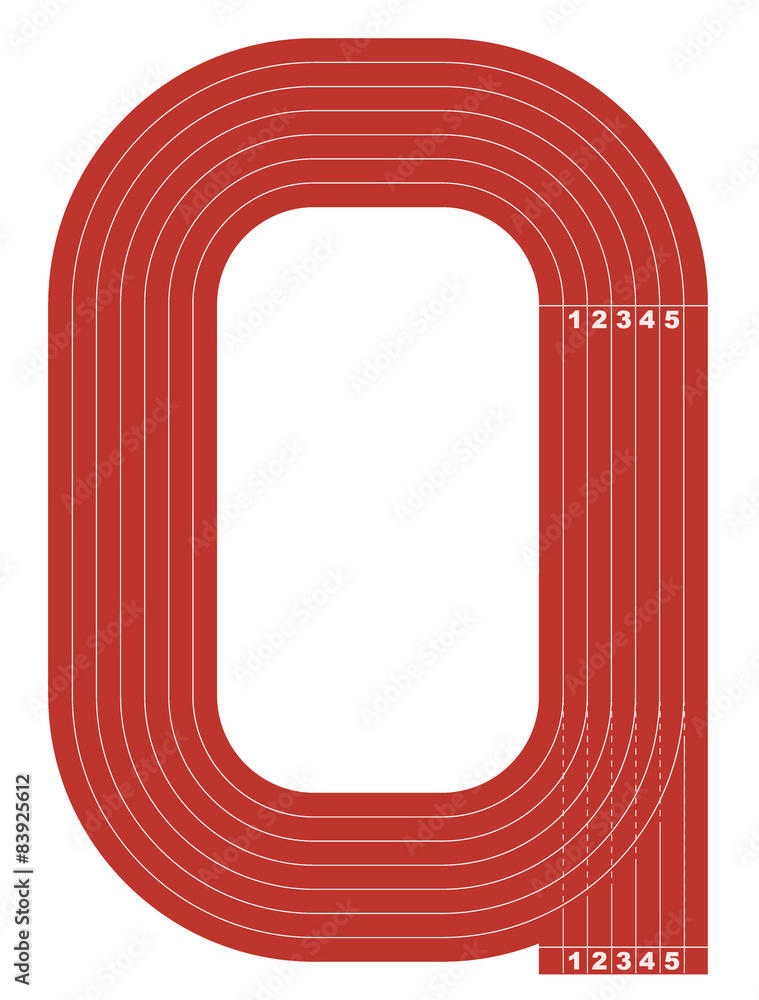 Sample athletics track field in a simple outline. Stock Vector | Adobe ...