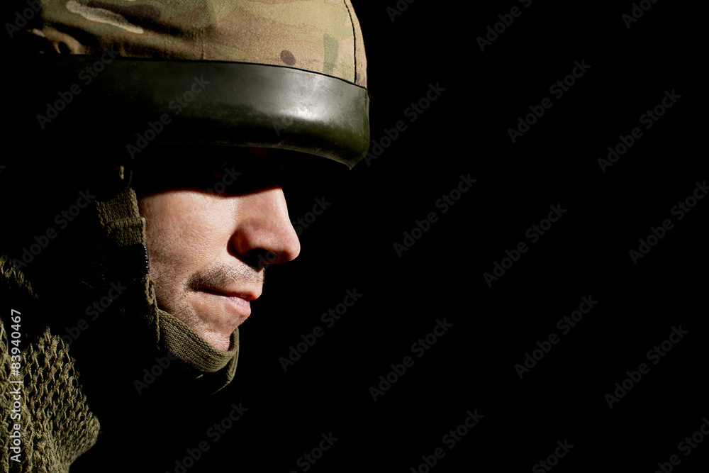 Anonymous British Soldier In Profile Stock Photo | Adobe Stock