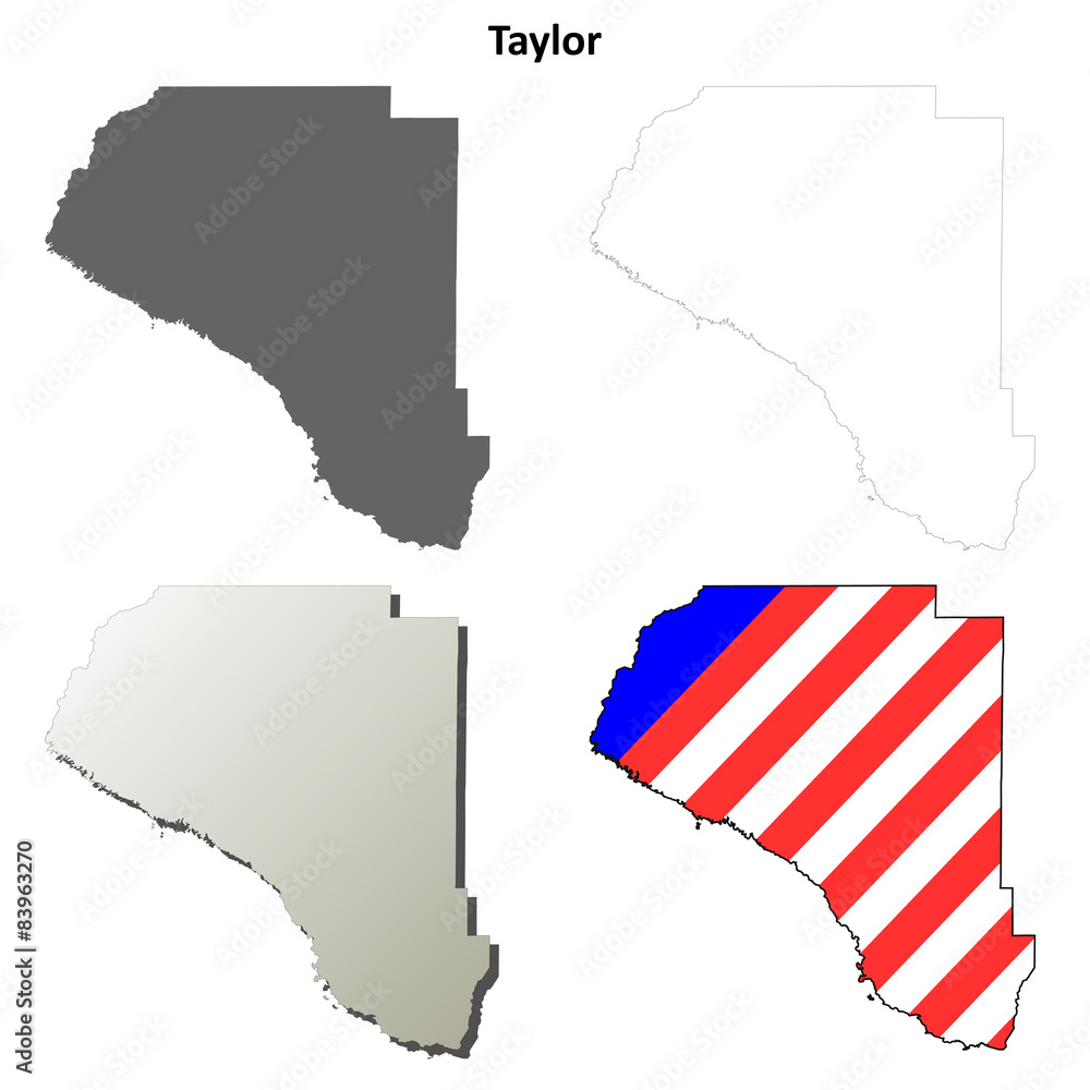 Taylor County (Florida) outline map set Stock Vector | Adobe Stock