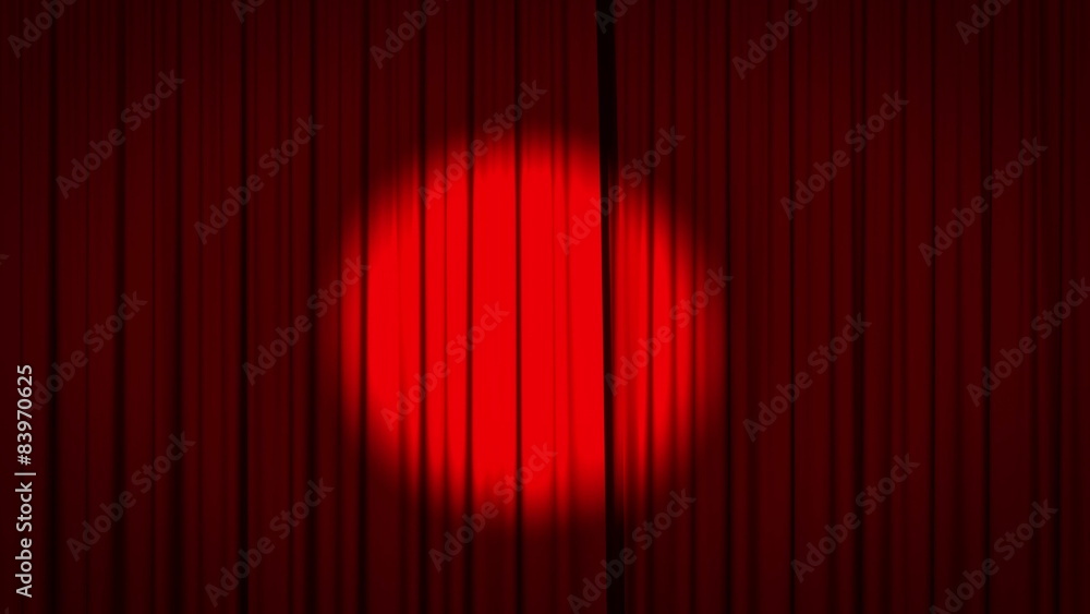 Red curtain with spotlight opening Stock Video | Adobe Stock