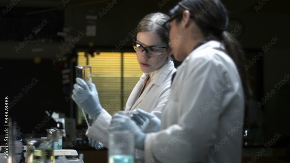 College students do experiments in a chemistry lab Stock Video | Adobe ...