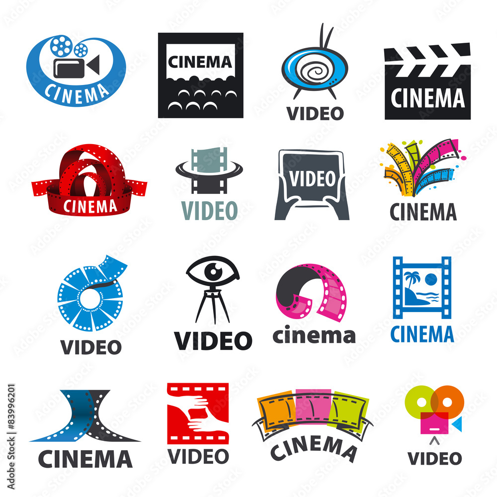 large set of vector logos for video production Stock Vector | Adobe Stock