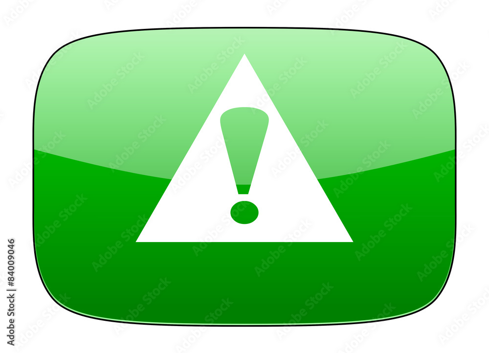 exclamation sign green icon warning sign alert symbol Stock ...