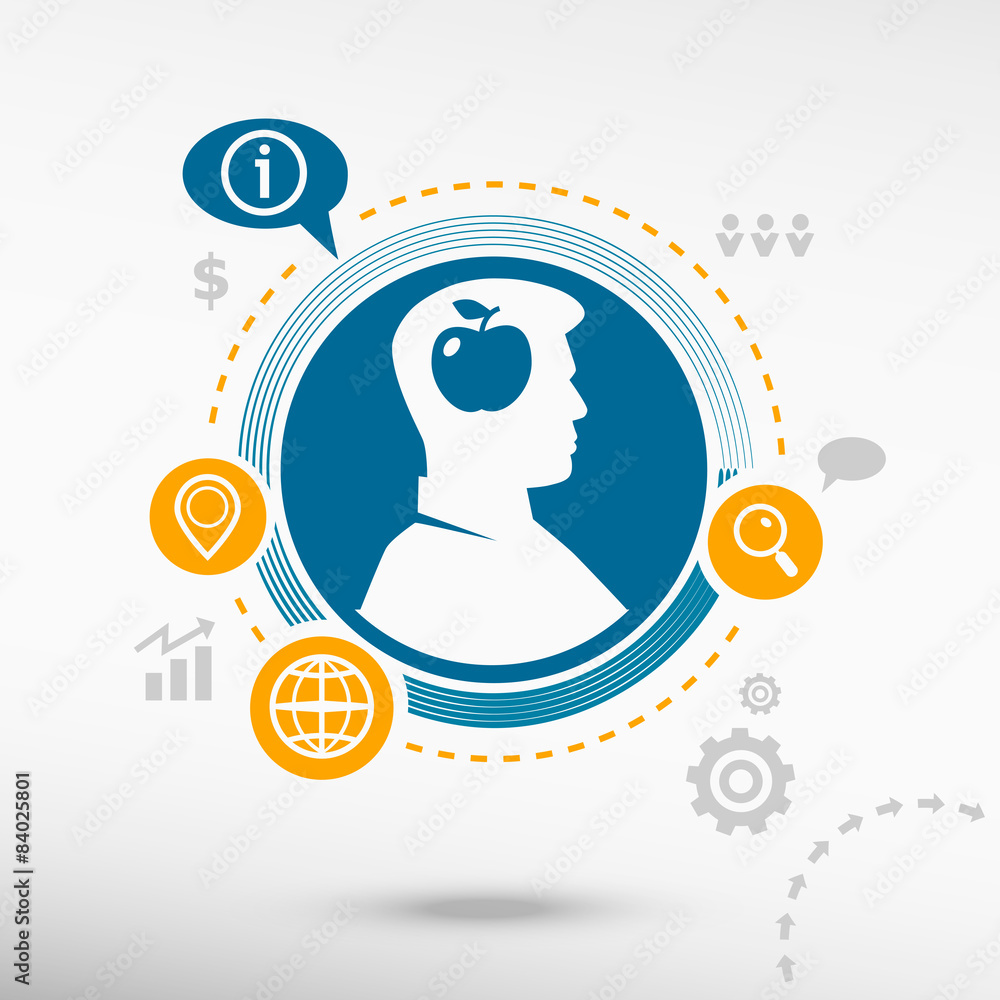 Apple Icon and male avatar profile picture Stock Vector | Adobe Stock