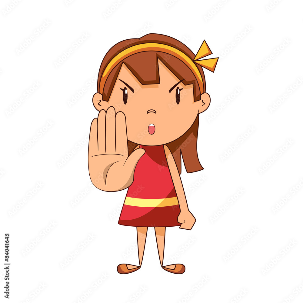 Girl stop gesture Stock Vector | Adobe Stock