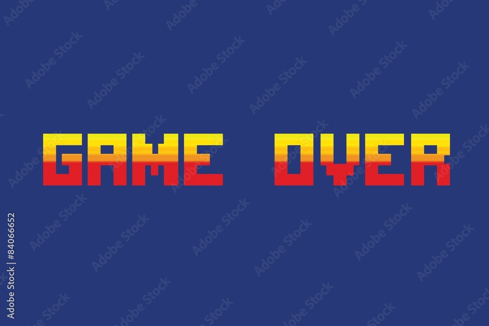 Vector illustration of "game over" in pixel art style Stock Vector ...