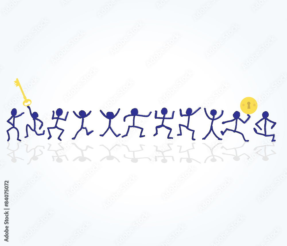 stick figure key Stock Illustration | Adobe Stock