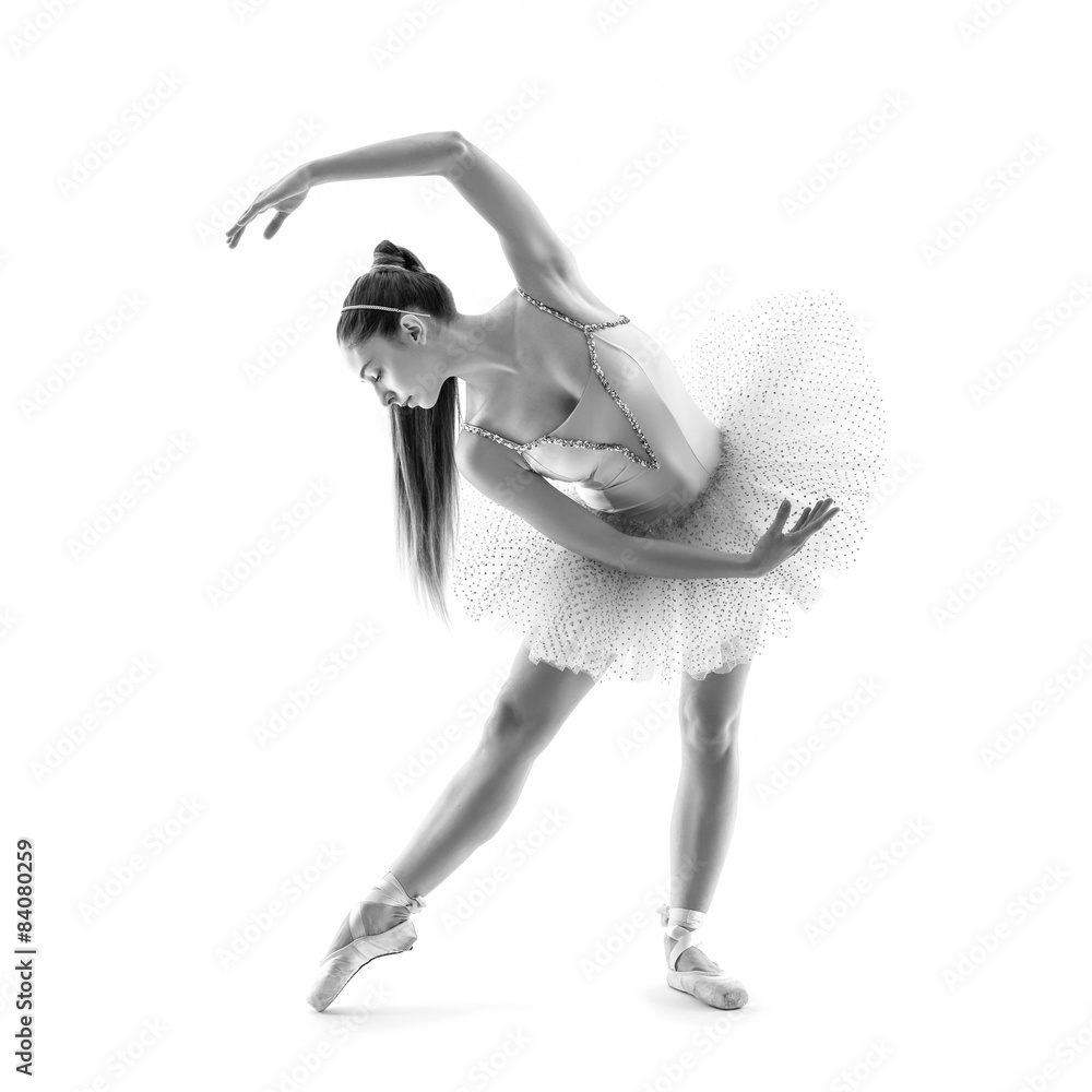 Young classical dancer isolated on white background. Ballerina p Stock ...