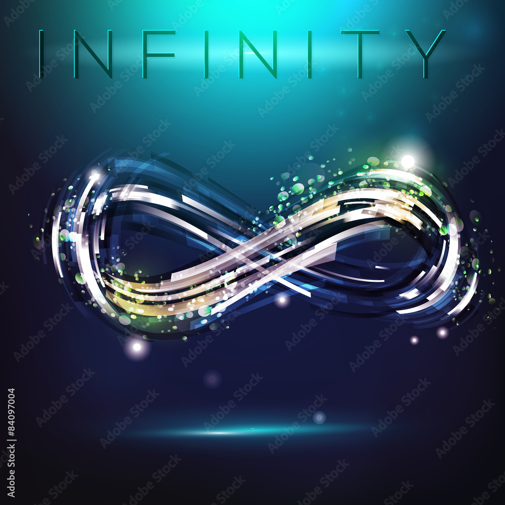 Infinity symbol at night sky background Stock Vector | Adobe Stock