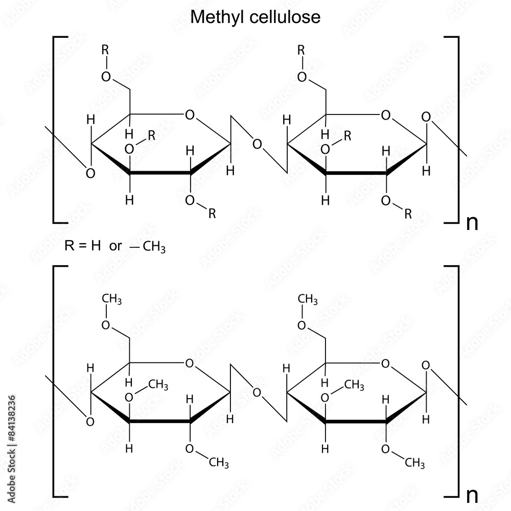 Chemical formula of methyl cellulose polymer Stock Vector | Adobe Stock