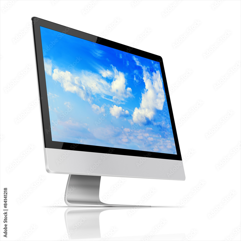Modern flat screen computer monitor. Stock Illustration | Adobe Stock