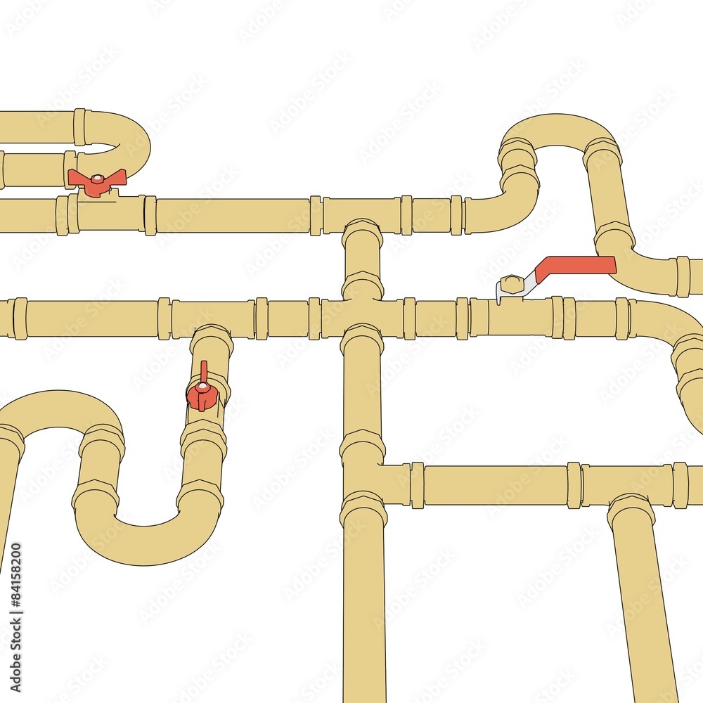 cartoon image of industrial pipes Stock Illustration | Adobe Stock