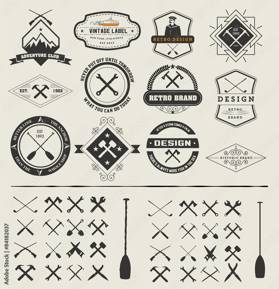 Set of logos and icons Stock Vector | Adobe Stock