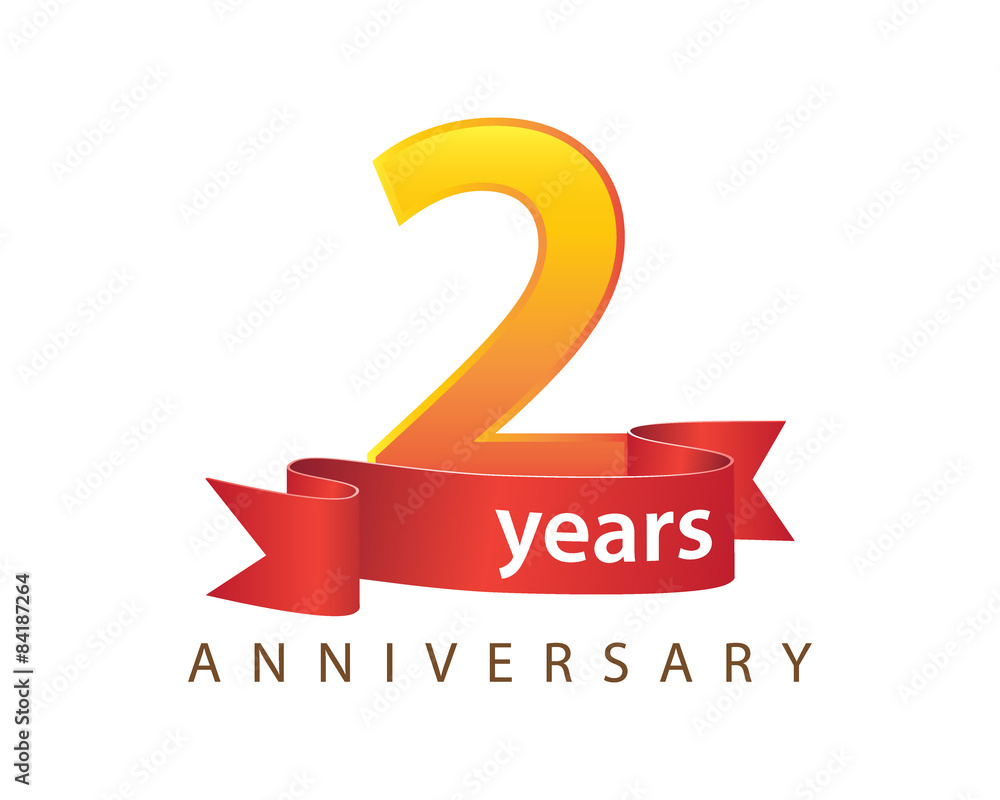 2 Years Anniversary Logo Stock Vector | Adobe Stock