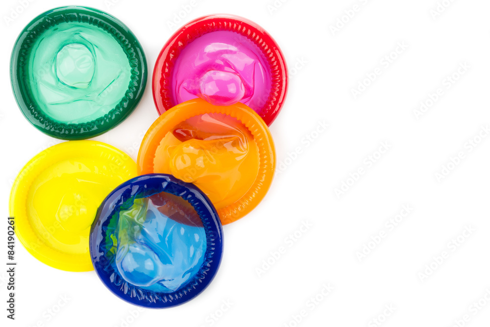 colorful condom from topview Stock Photo | Adobe Stock