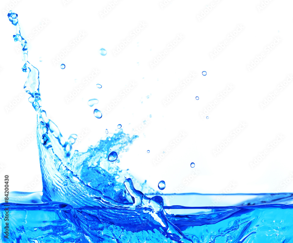 Blue water splashing on light background Stock-Foto | Adobe Stock
