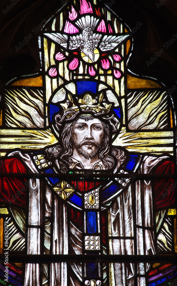 Jesus Christ in stained glass Stock Photo | Adobe Stock