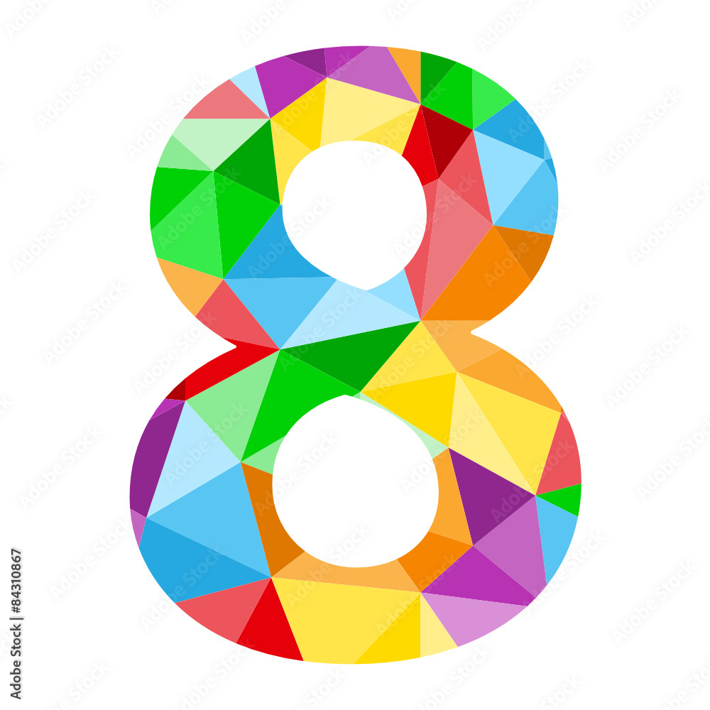 VECTOR POLYGON PATTERN NUMBER ICONS “8” Stock Vector | Adobe Stock