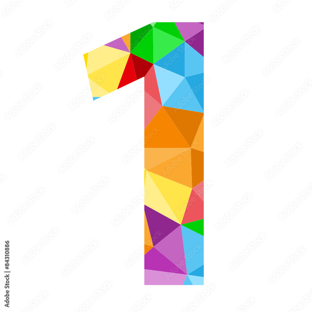 VECTOR POLYGON PATTERN NUMBER ICONS “1” Stock Vector | Adobe Stock