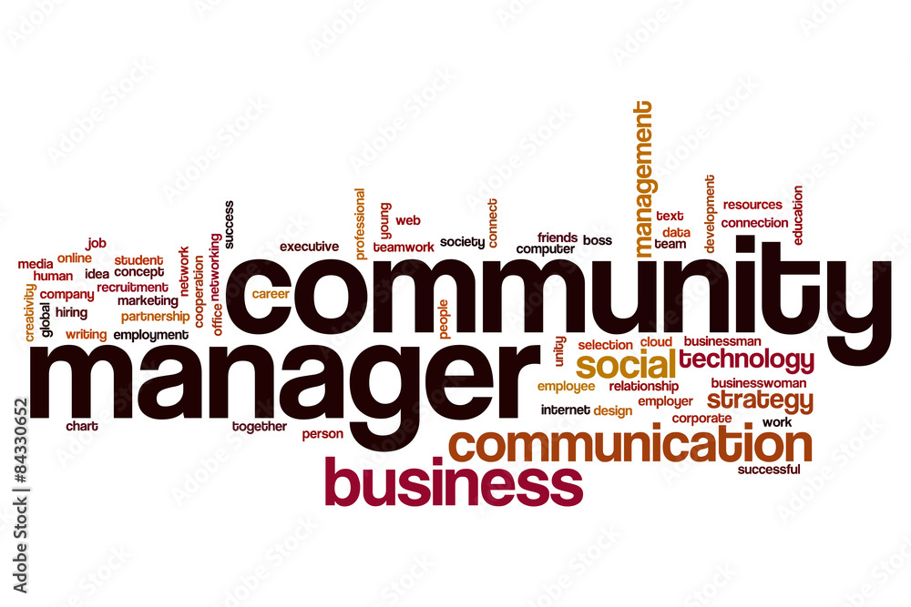 Community manager word cloud concept Stock Illustration | Adobe Stock