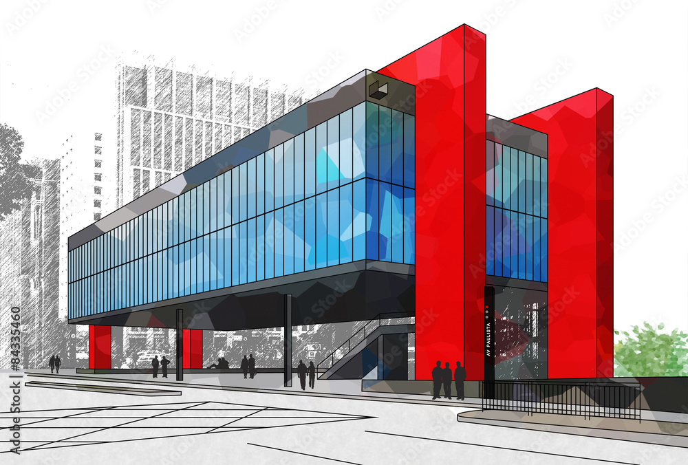 Museu de arte de São Paulo _ MASP Stock Illustration | Adobe Stock