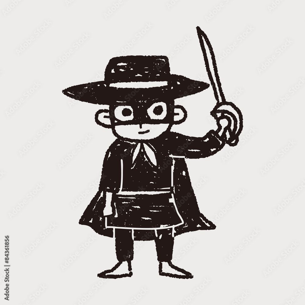 mask man doodle Stock Vector | Adobe Stock