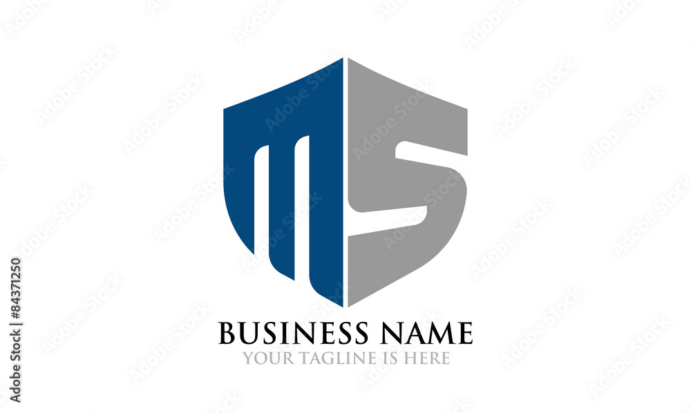 Simple MS Shield Logo Stock Vector | Adobe Stock