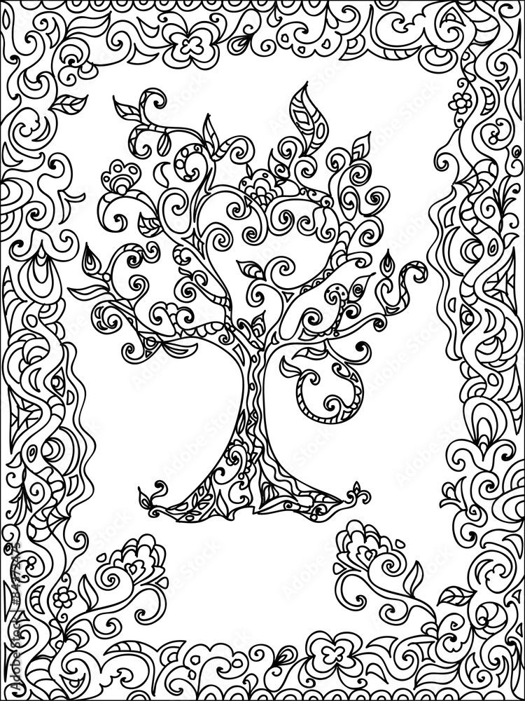 Tree zentangle Stock Illustration | Adobe Stock