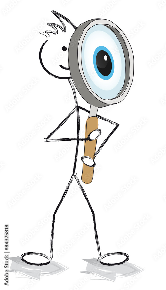 Vecteur Stock PERSONNAGE AVEC LOUPE | Adobe Stock Vecteur Stock PERSONNAGE AVEC LOUPE | Adobe Stock
