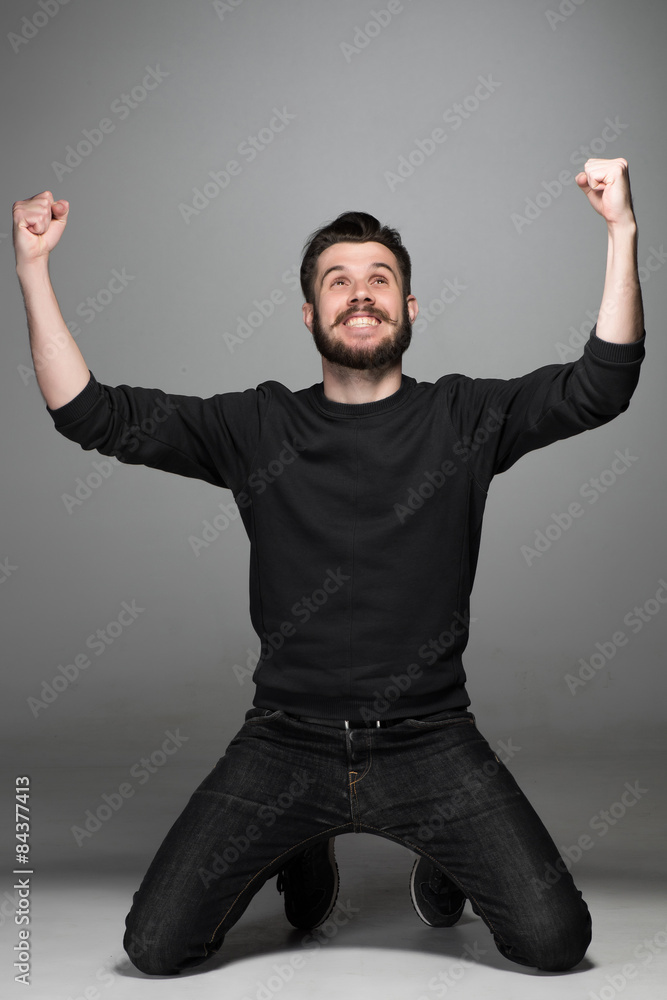 portrait of a very happy man Stock-Foto | Adobe Stock