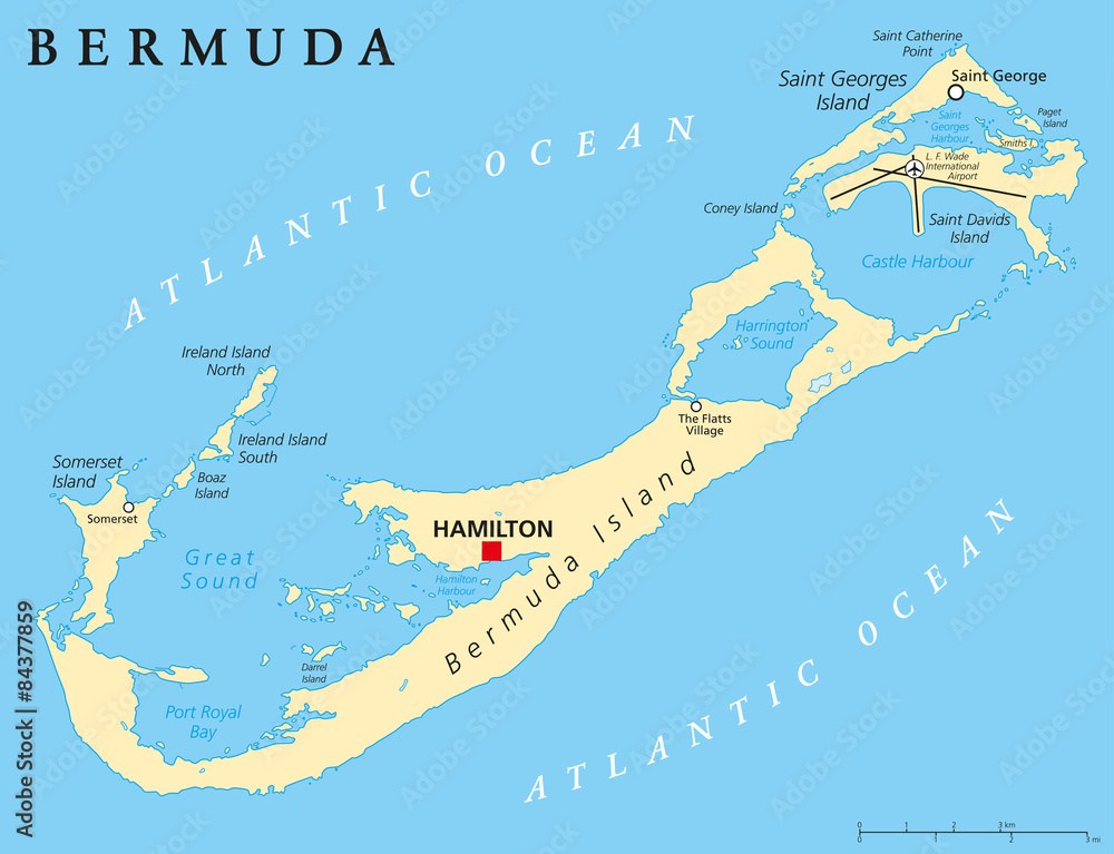 Bermuda Political Map Stock Vector | Adobe Stock