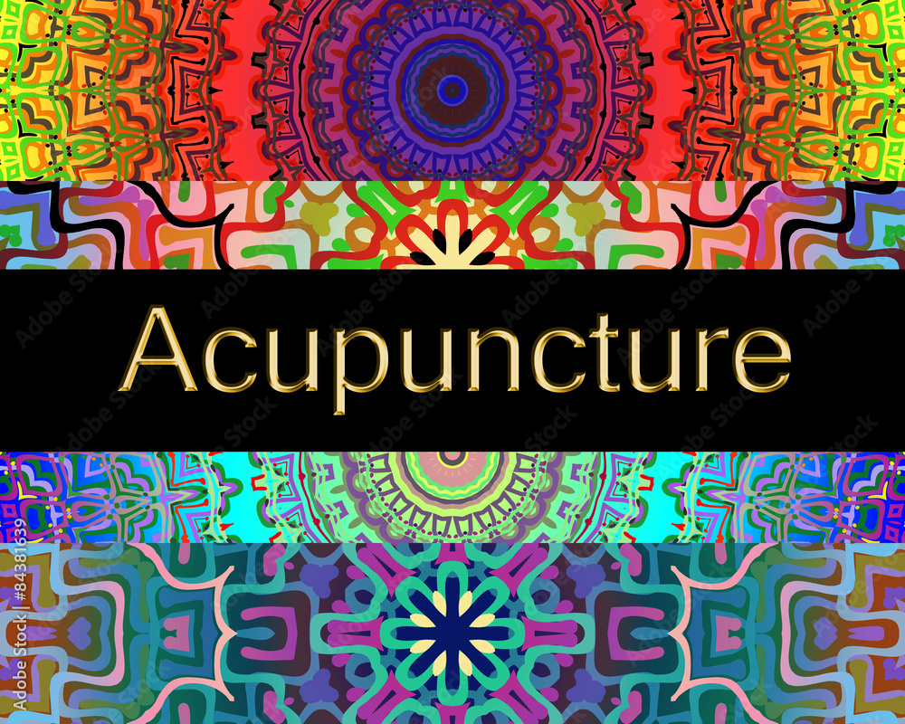 Acupuncture therapy background with multicolor mandalas Stock ...