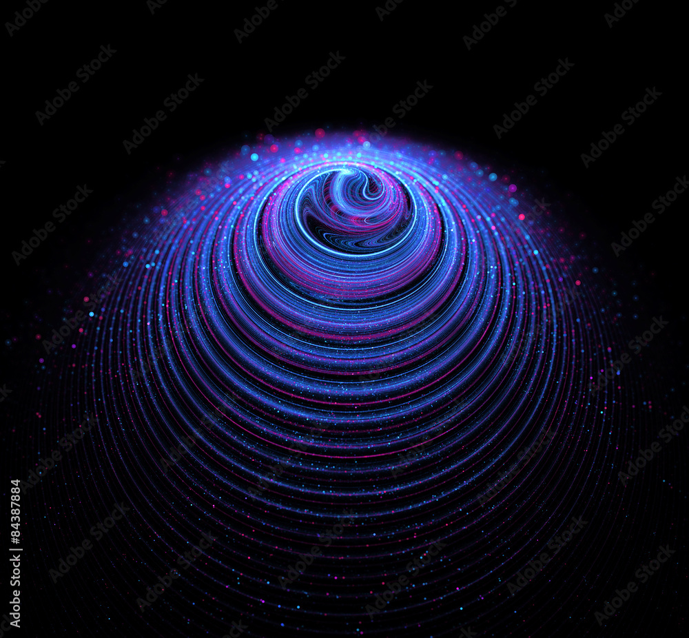 Render of the abstract cone shape with multi colored bright spots of ...