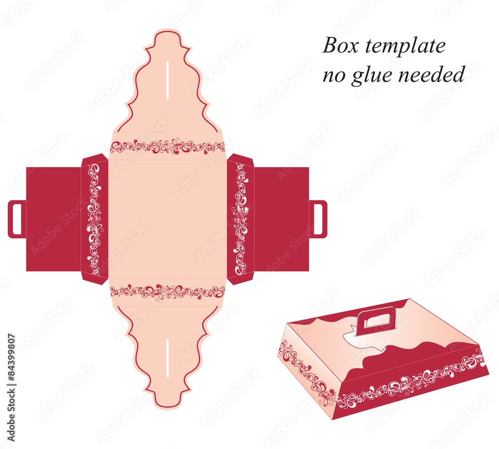 Box template with handle, vector illustration Stock Vector | Adobe Stock