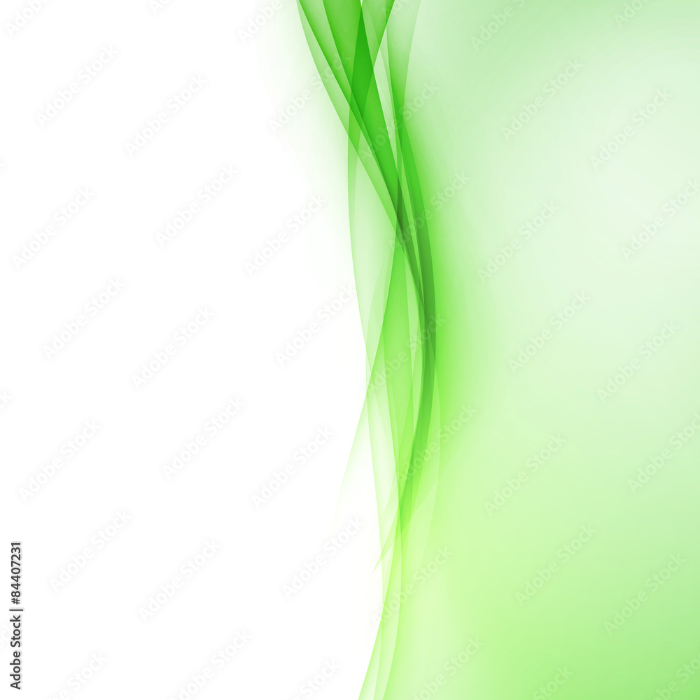 Bright green abstract swoosh wave border line Stock Vector | Adobe Stock