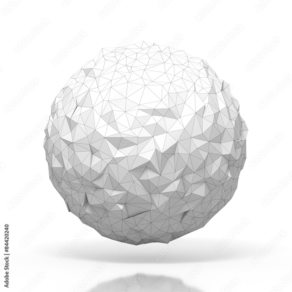 triangular 3D sphere on white isolated with clipping path Stock ...