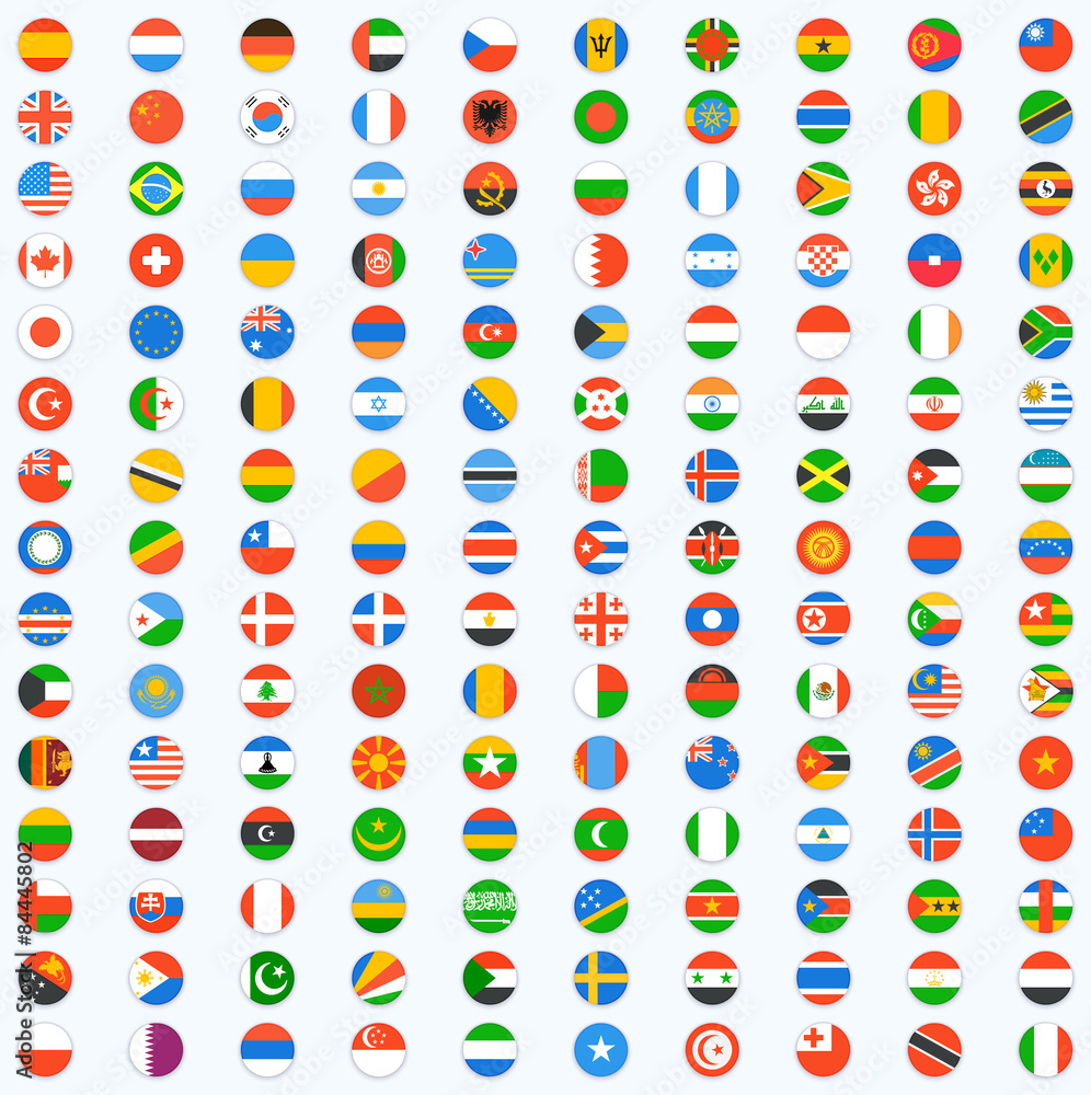 Flag of world. Vector icons Stock Vector | Adobe Stock