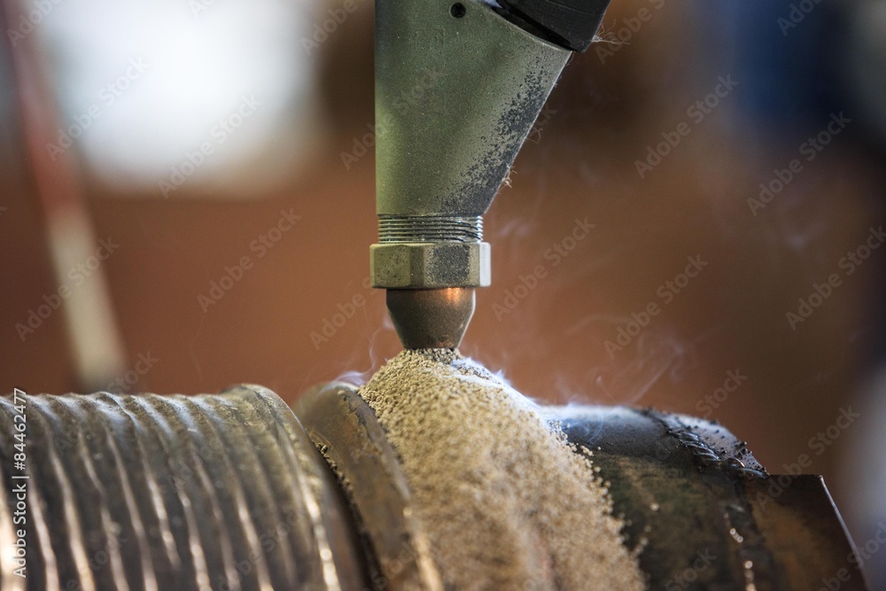 Hard surfacing by submerge arc welding process Stock Photo | Adobe Stock