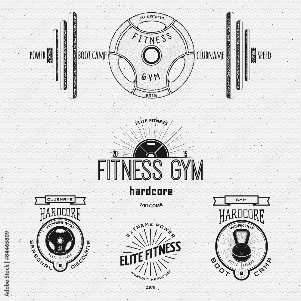 Fitness gym badges logos and labels for any use Stock Vector | Adobe Stock